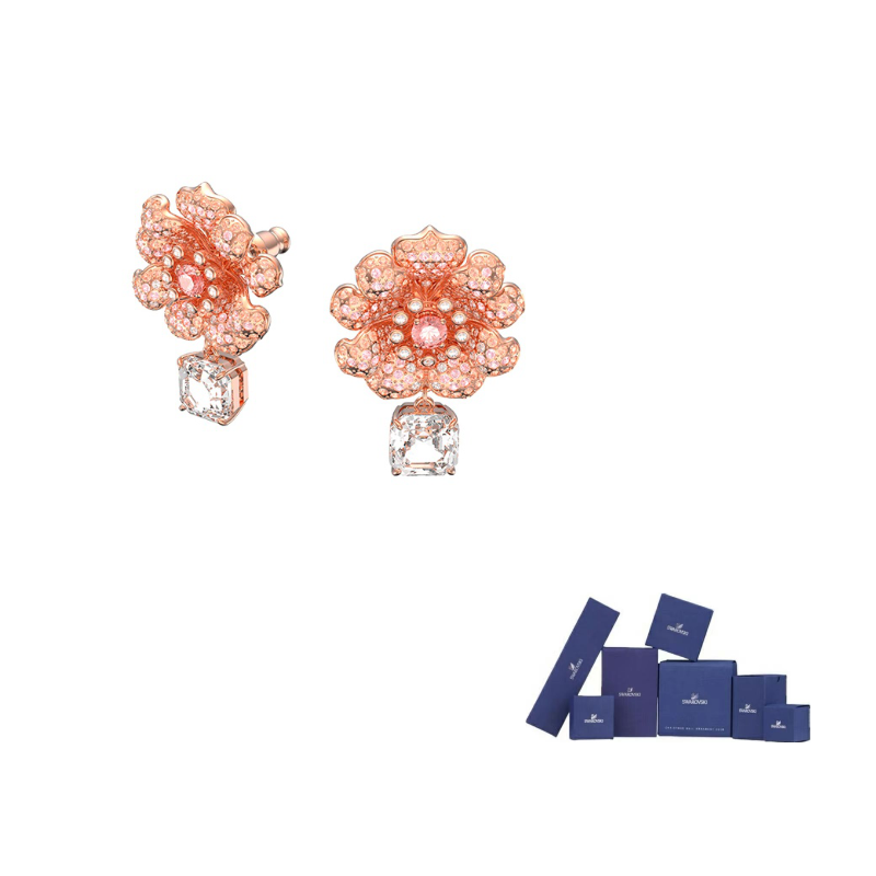 Серьги пусеты, кристаллы Swarovski