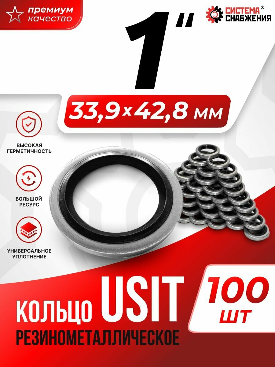 Кольцо уплотнительное гидравлическое USIT 1" 100 шт.