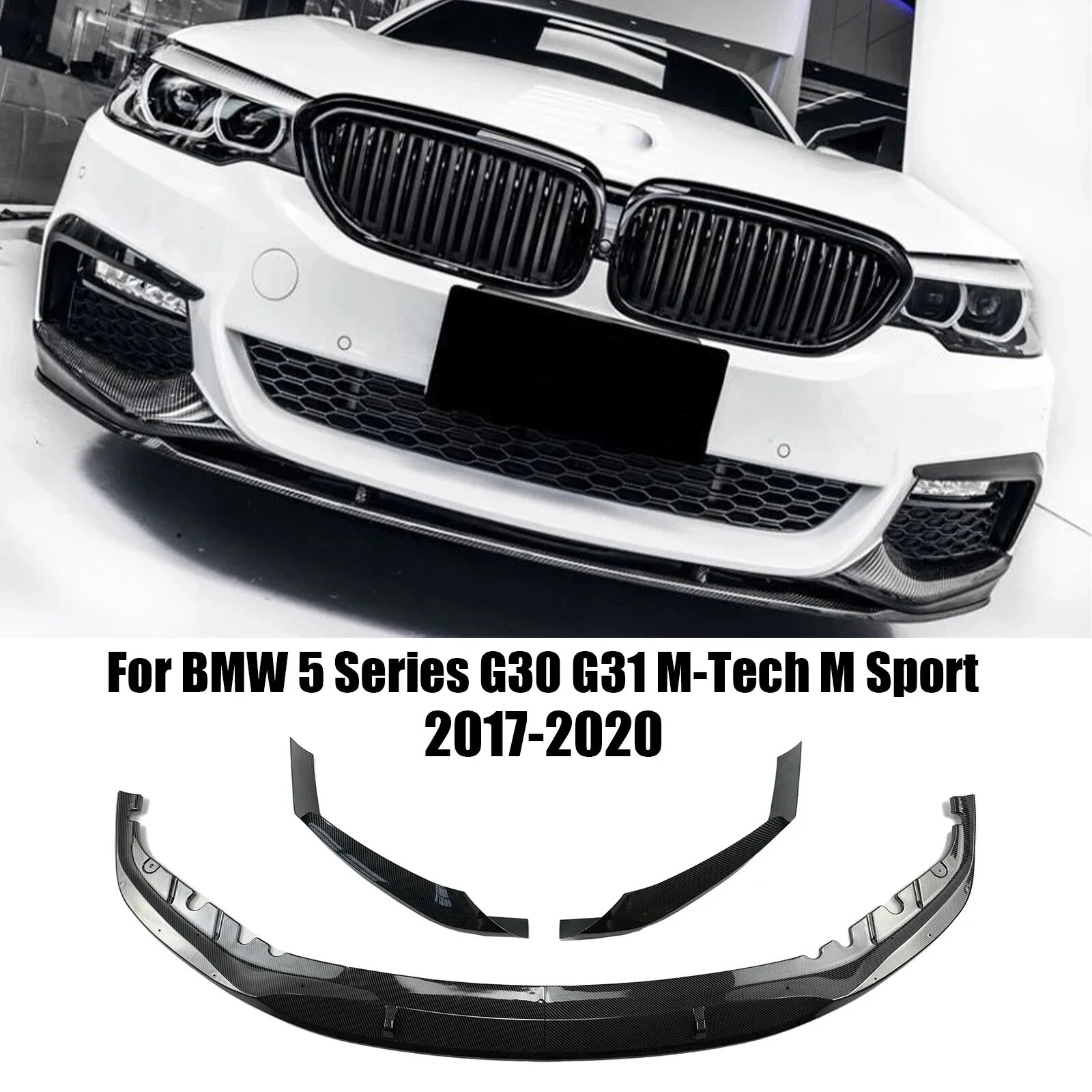 Для BMW 5 серии G30 G31 M-Tech M Sport 2017-2020 Автомобильный передний бампер, Glossy Black