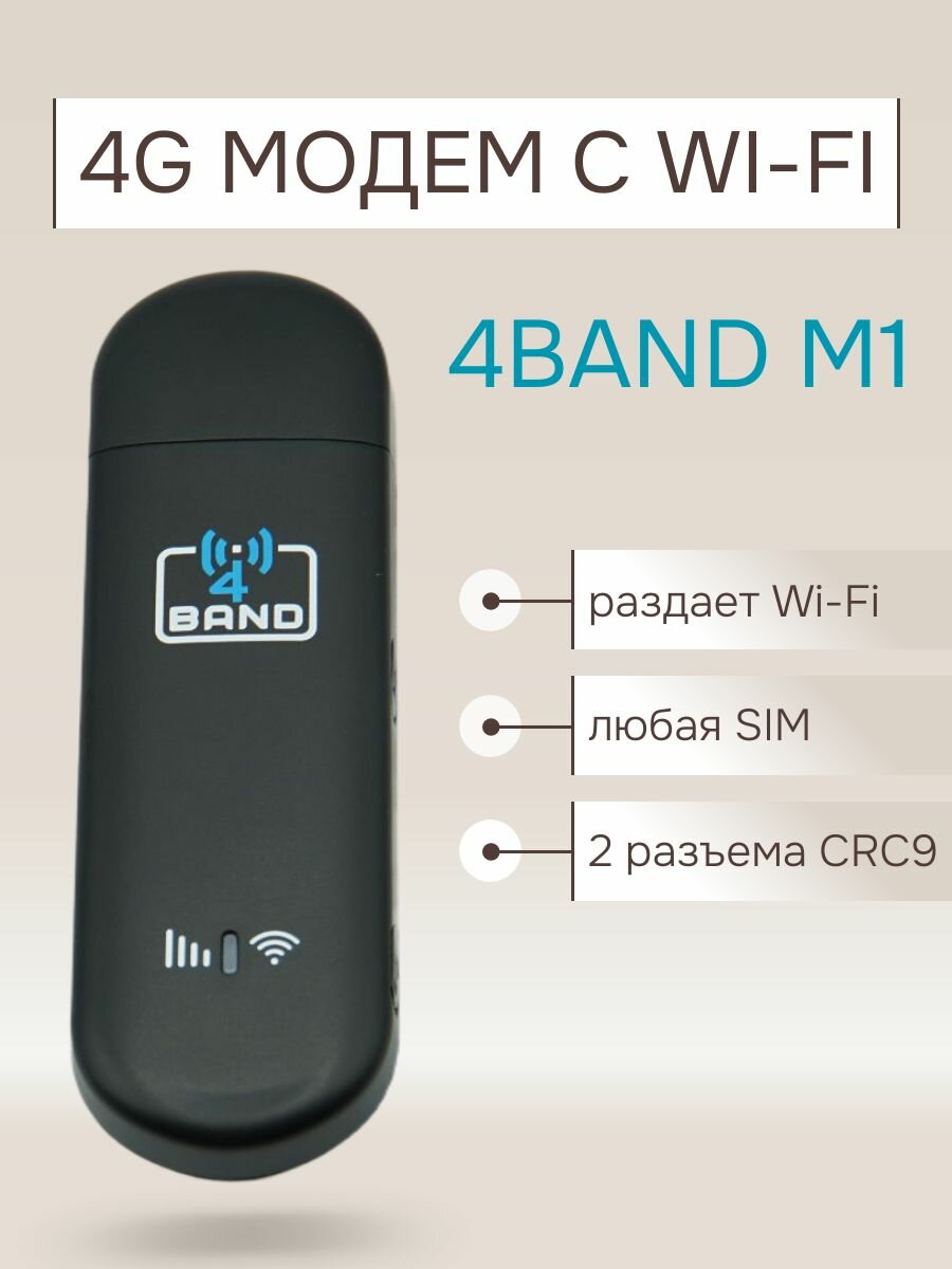 4BAND M1 4G модем с Wi-Fi. Любой тариф и любая сим.