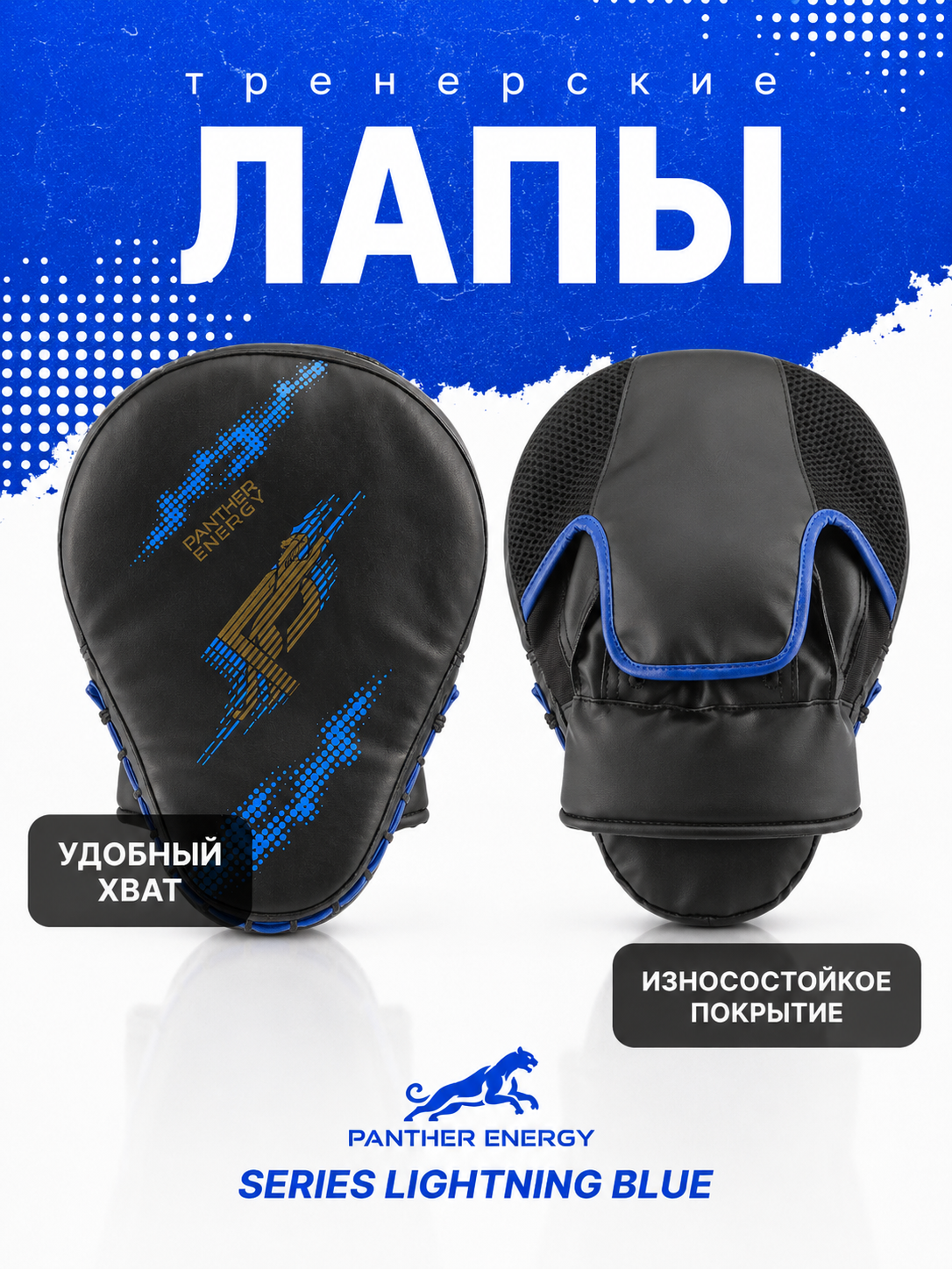 Лапы боксерские Series Be In Action пара (2 шт.) для бокса изогнутая ещё синий