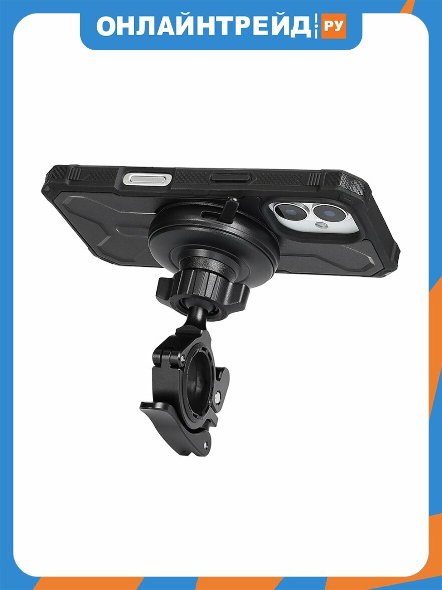 Держатель для смартфона Magssory GR-MS3 на руль с шаровой головкой Ram Mount и быстросъемным креплением, чёрный