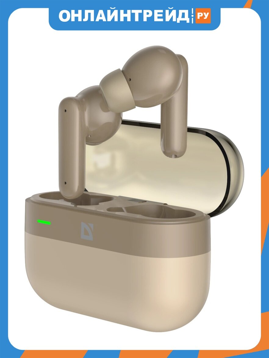 Беспроводная гарнитура Defender Twins 990 (Близнецы) Бежевый, TWS, ANC, Bluetooth