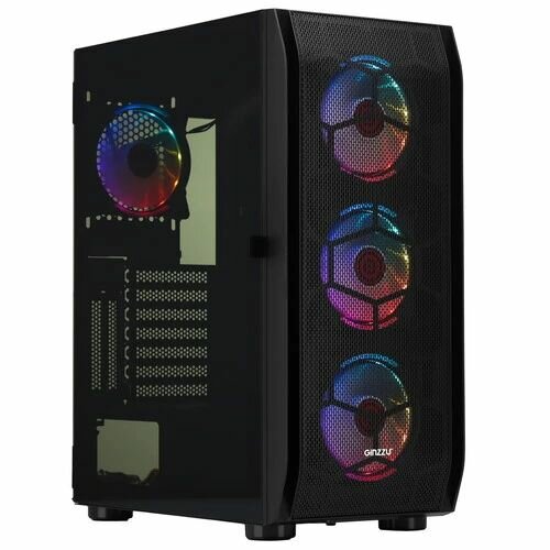 Компьютерный корпус GiNZZU GL300 (GL300) черный - Midi Tower, ATX, USB 3.2 Gen 1 Type-A, USB 3.2 Gen 2 Type-C