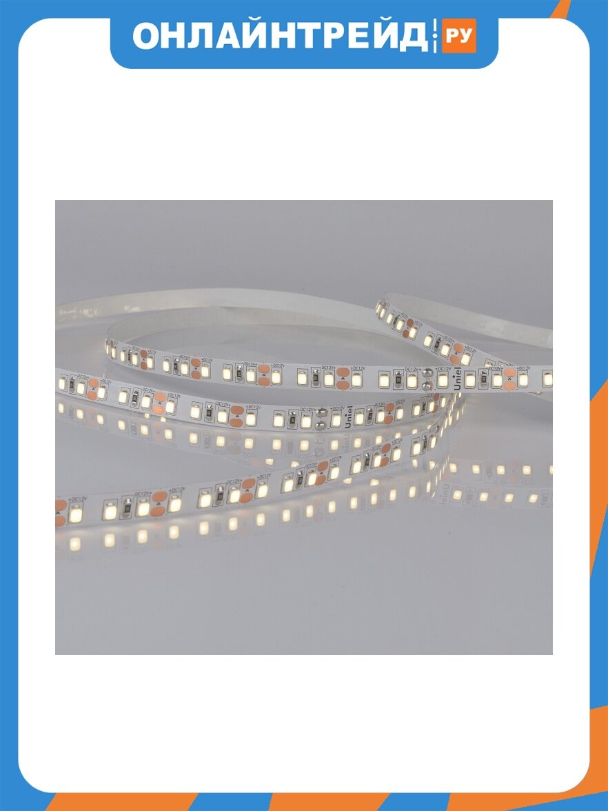 Светодиодная лента Uniel ULS-M13-2835-120LED/m-8mm-IP20-DC12V-9,6W/m-5M-4000K PROFI Гибкаяна самоклеящейся основе. Катушка 5м. в герметичной упаковке. Белый