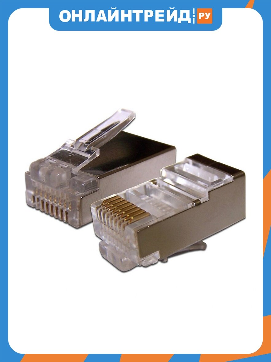 Коннектор Twt RJ45 STP 8P8C, универсальный, для толстого кабеля, cat.6, 100 шт.