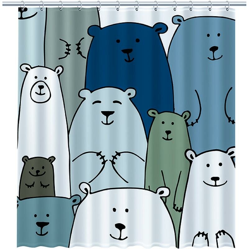 Шторка для ванны Fixsen Bear 180х200 FX-2503 Цветная