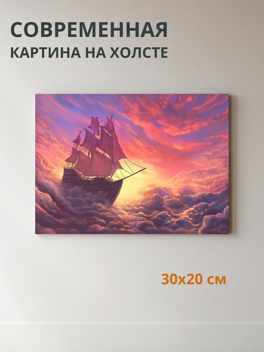 Картина на холсте Морской сюжет 30x20 см