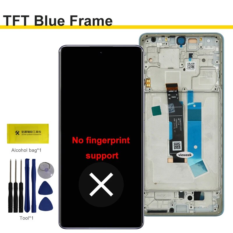 AMOLED для Xiaomi Redmi Note 14 Pro 4G ЖК-дисплей, сенсорная панель, Синий, TFT Blue Frame