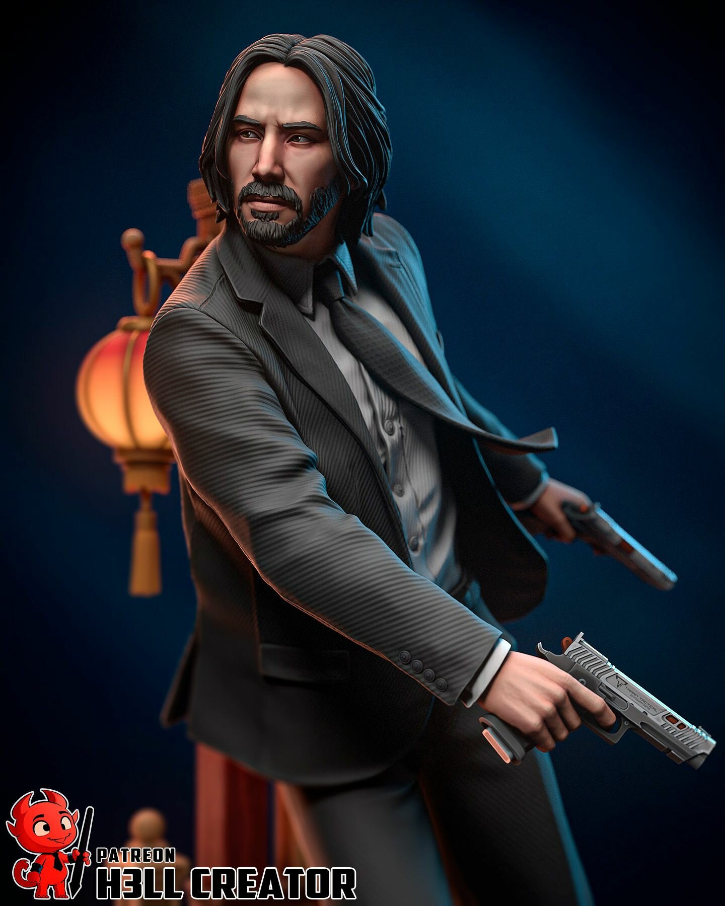 Сборная модель John Wick (John Wick), 187мм, 1/10 для покраски