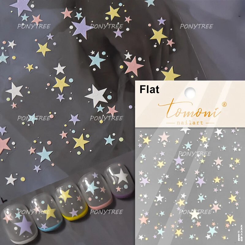 PONYTREE 5D самоклеящиеся наклейки для ногтей Irregular Stars MP6028TO4448