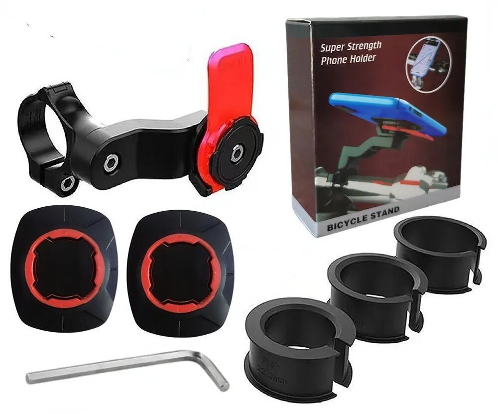 Крепление Quad Lock для телефона на руль мотоцикла, пластик, красный