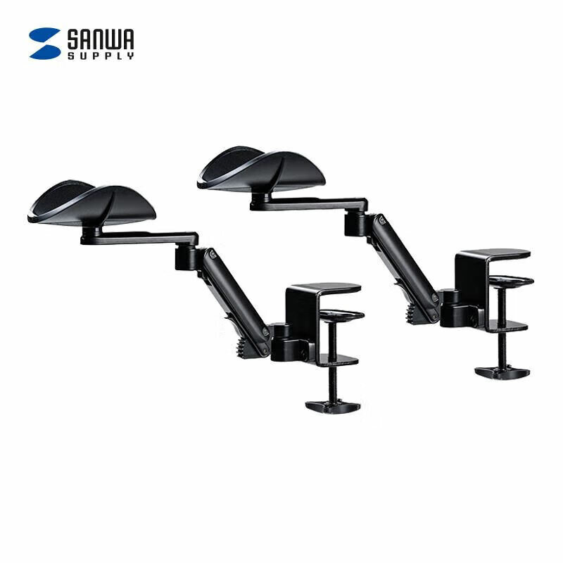 SANWA Эргономичная подставка для руки и локтя с регулируемой высотой, черная подушка для запястья Материал：Черный