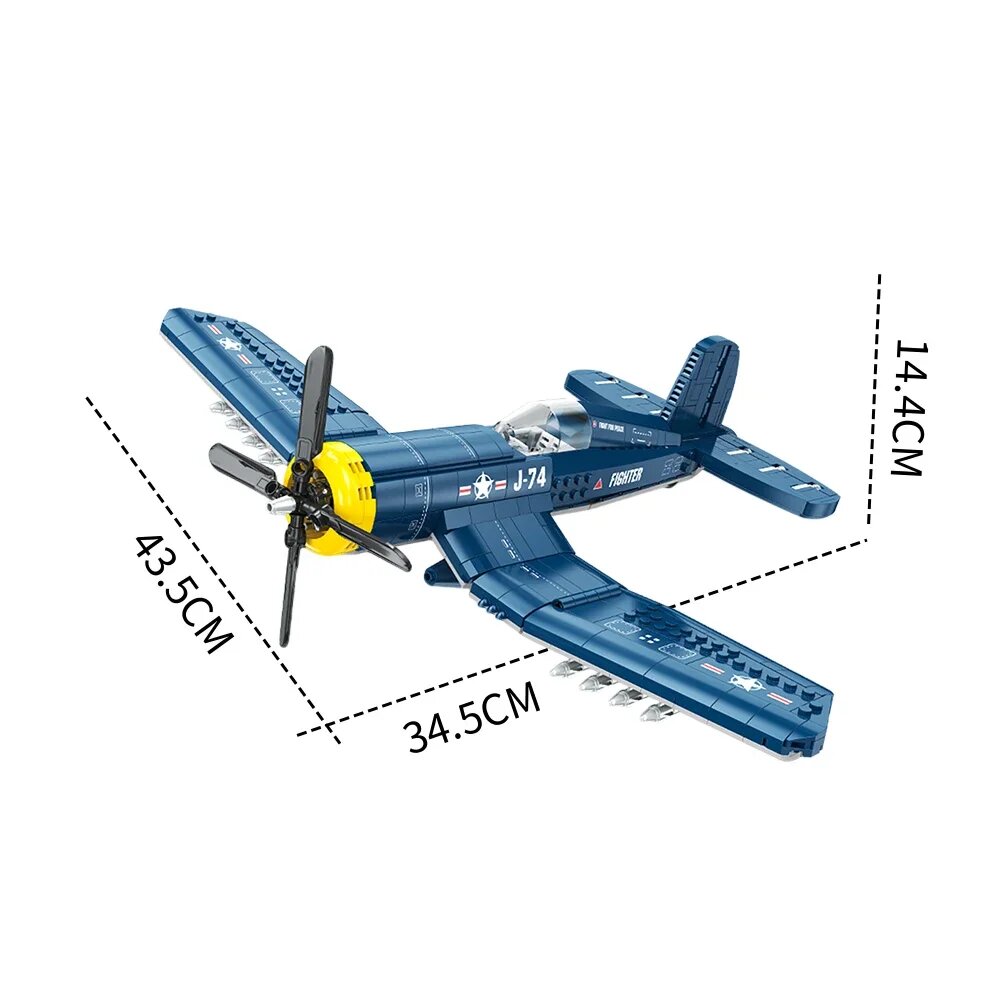 Конструктор военная техника Doubuilt AH-1 Helicopter & F4U Fighter Синий, 767PCS