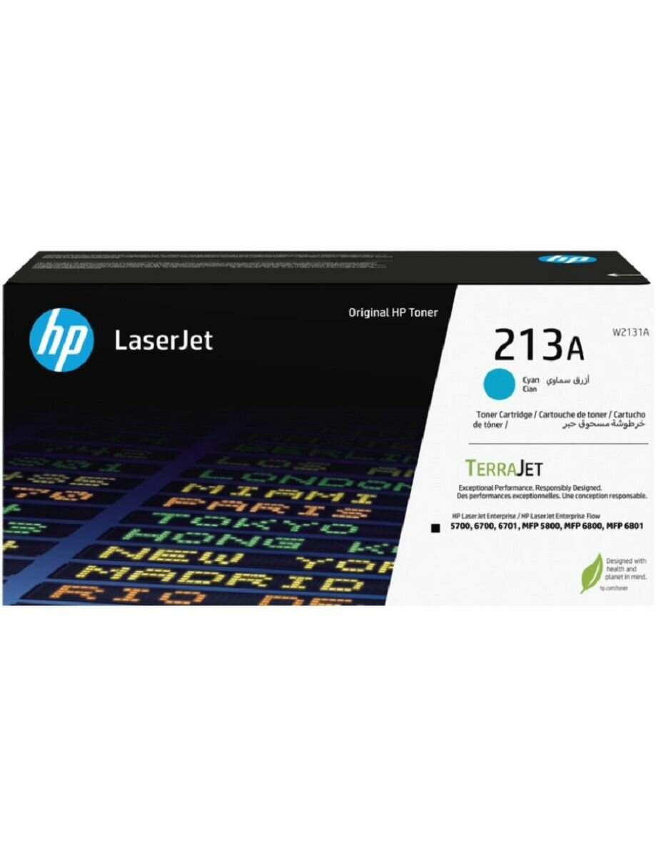 Тонер-картридж HP 213A W2131A для LaserJet Ent 5700/5800/6700/6800, голубой (3000 стр)
