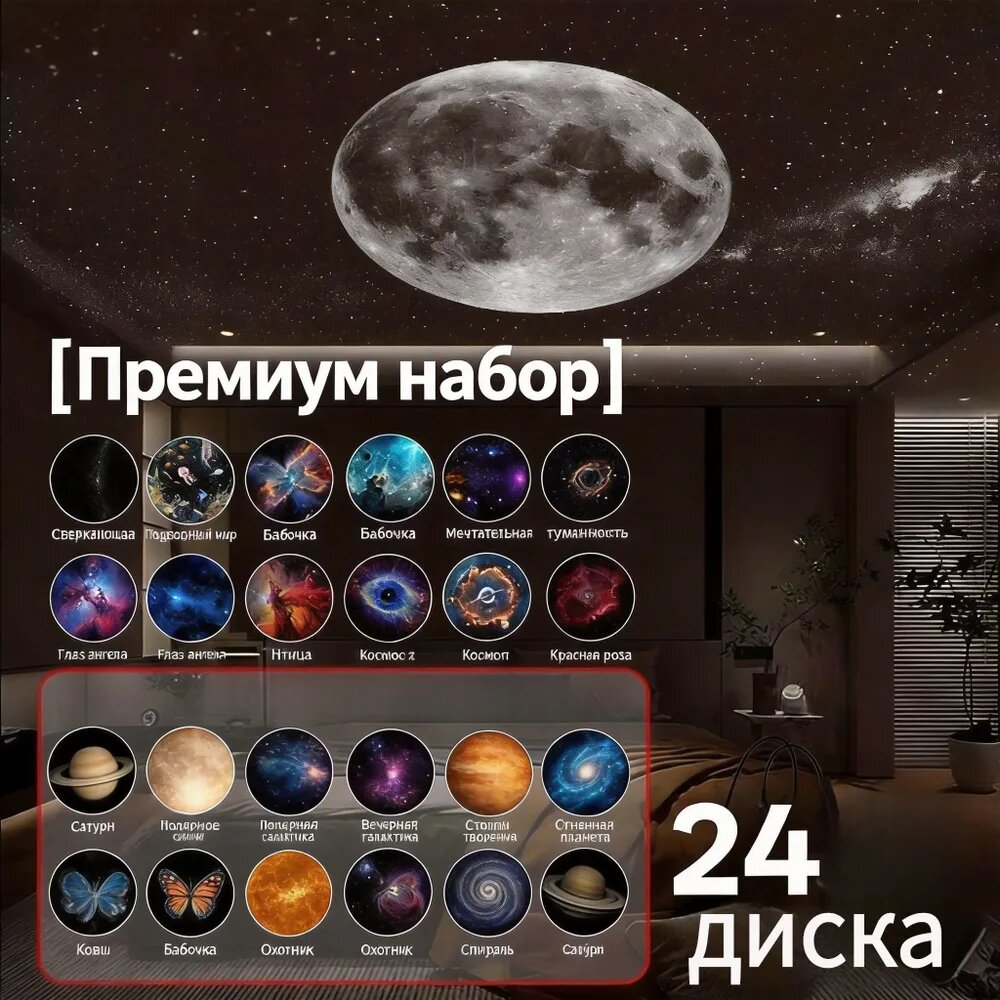 Слайды 24 шт. для проекционных ночников. Ночник не в комплекте.