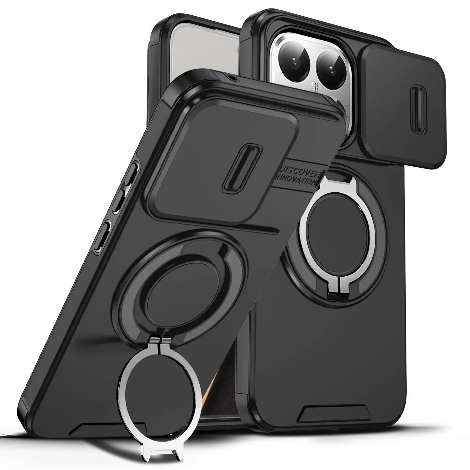 Xiaomi 17 360 ° Противоударный Чехол С Вращающимся Кольцом-держателем, Черный, LHZHTL black