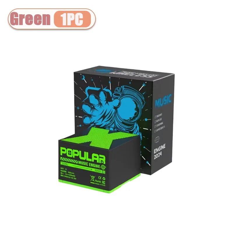 Портативный Bluetooth-динамик X1 пластик Зеленый, Green-1PC