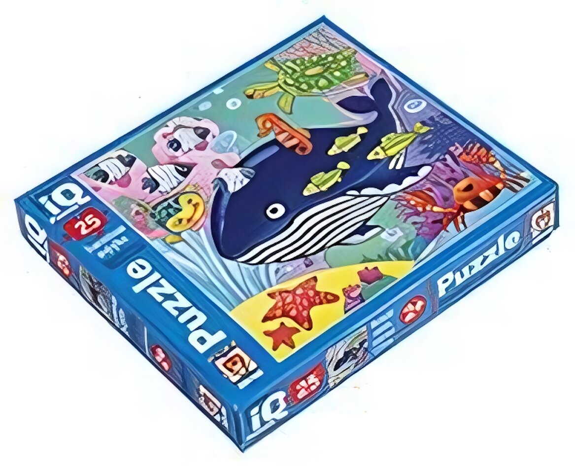 Пазл-макси развивающий IQ «Кит в синем море», 25 элементов, крупные детали, от 3 лет, Фантазер