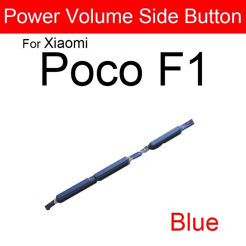 Боковая кнопка включения/выключения питания для Xiaomi Poco F1 F2 F3 M3 X3, регулятор Poco F1-Blue