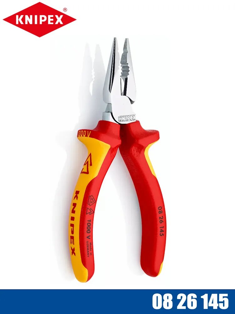 KNIPEX 08 26 145 Комбинированные плоскогубцы с тонкими губками, ручной инструмент