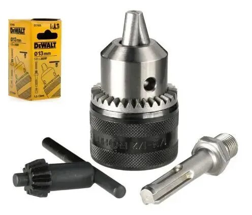 Насадка на шуруповерт DEWALT DT7005 Ключевой патрон 1/2 x 20 UNF 1,5-13 мм с адаптером SDS-Plus Ключ для патрона Принадлежности для электросверления