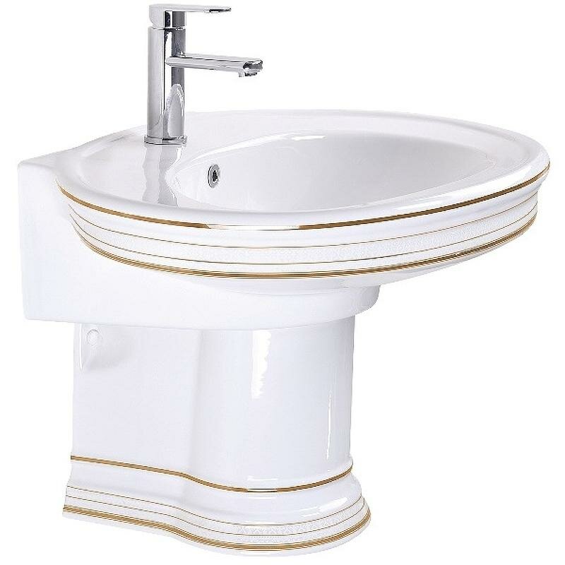 Раковина CeramaLux Lux Classic 75 4290 Белая, фаянс, подвесная