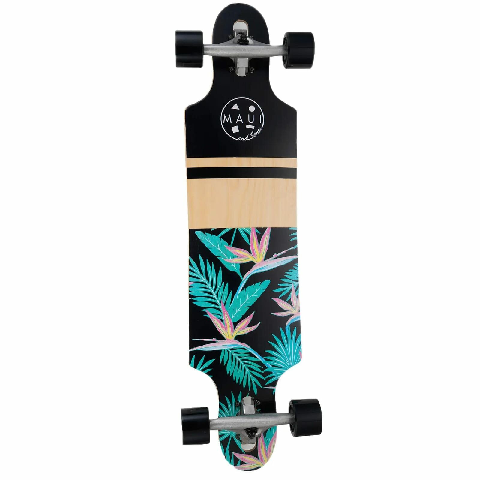 DECATHLON лонгборд Maui & Sons Paraiso, черный, 91.5x23 см