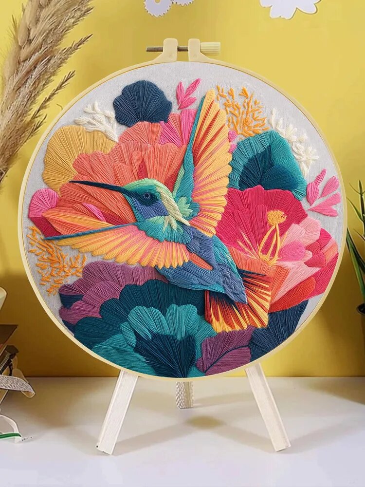 Набор для вышивания,20X20CM, подходит для начинающих, колибр