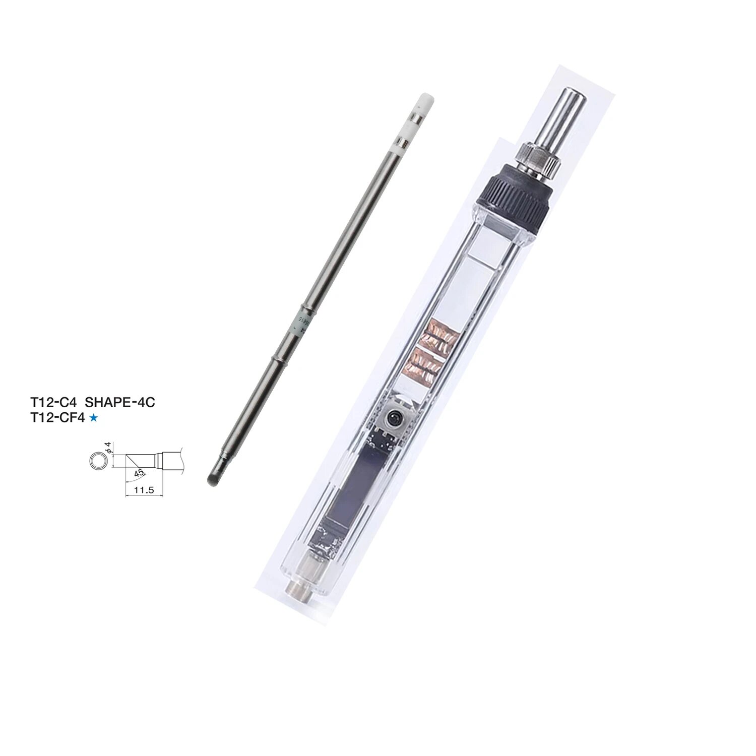 Паяльник электрический T12 OLED 72W, комплект T12-C4