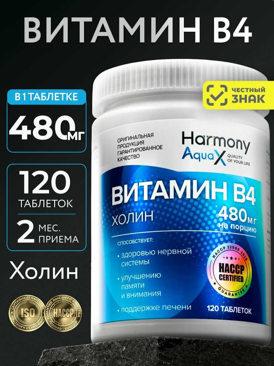Витамин В4 Холин битартрат 120 таблеток