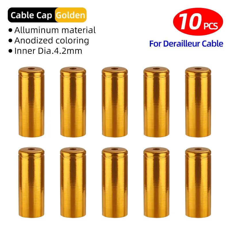 Кабельные колпачки золотистые, 10 шт, 4mm, Shifter GD