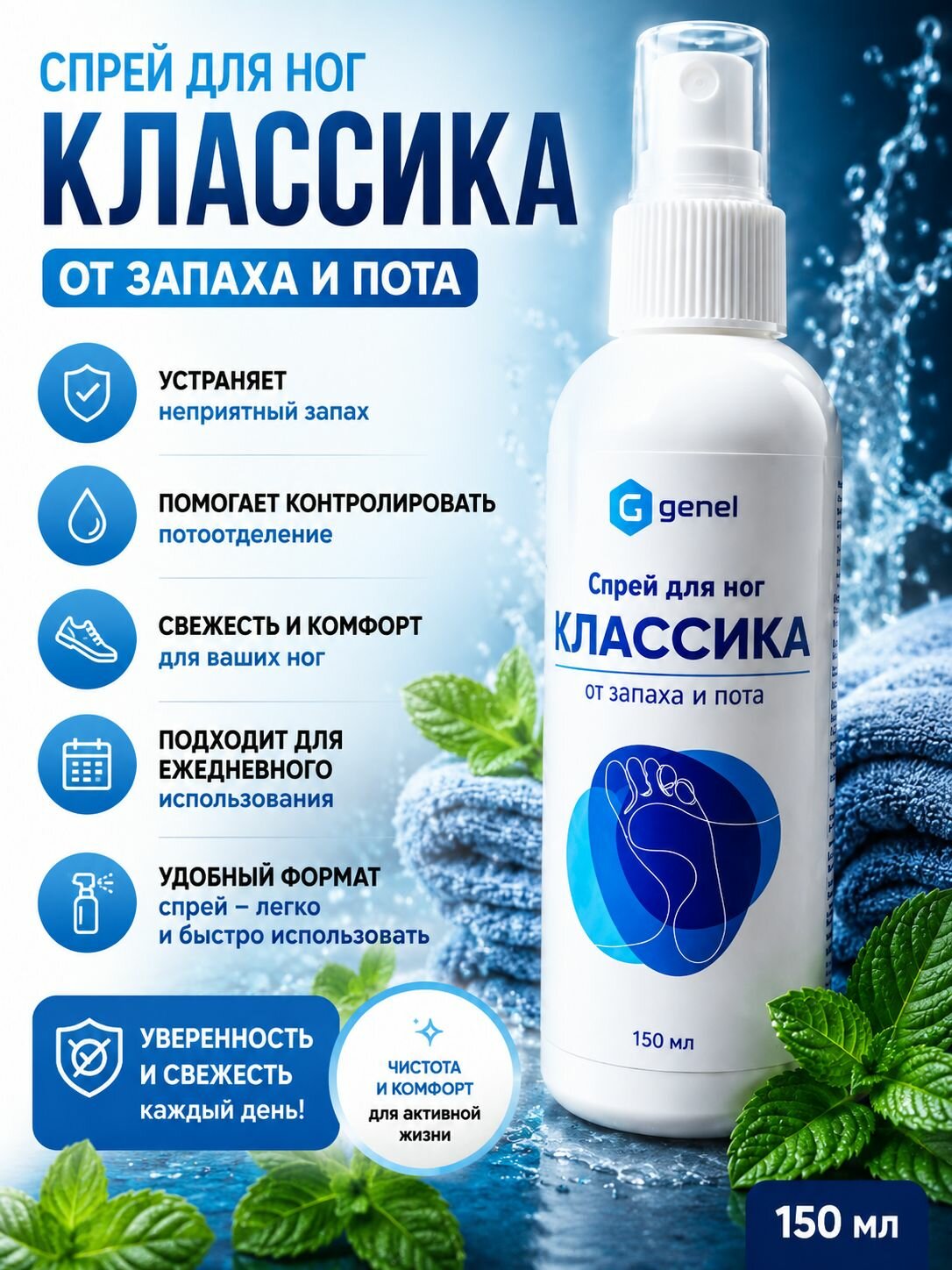 Спрей для ног Теймурова от запаха и пота