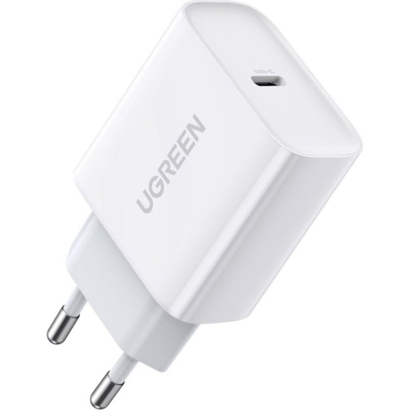 Зарядное устройство Ugreen Белое сетевое, USB-C, 20 Вт, PD (60450)