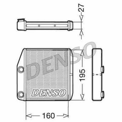Радиатор отопителя DENSO DRR09075 195x160 Lexus ES250 89-91, LS400 89-94, Toyota Camry 3.0 96-01