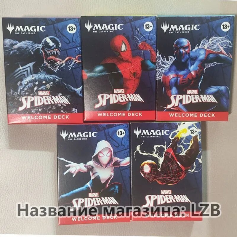 Настольные игры-Magic The Gathering Marvel's Spider-Man - Welcome Decks Set of 5