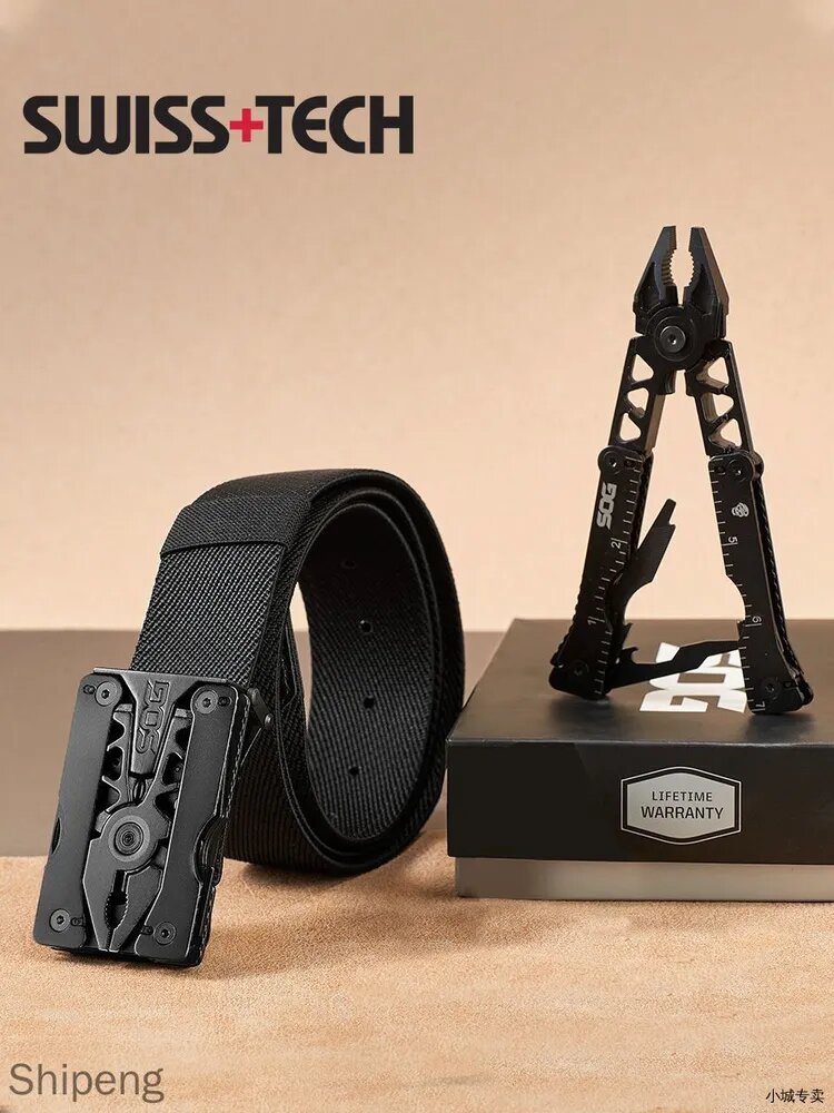 SOG SYNC I TRAVELER, Многофункциональные плоскогубцы для ремня безопасности 10 в 1, Съемное основание, SN1002-BX-Нейлоновый ремень
