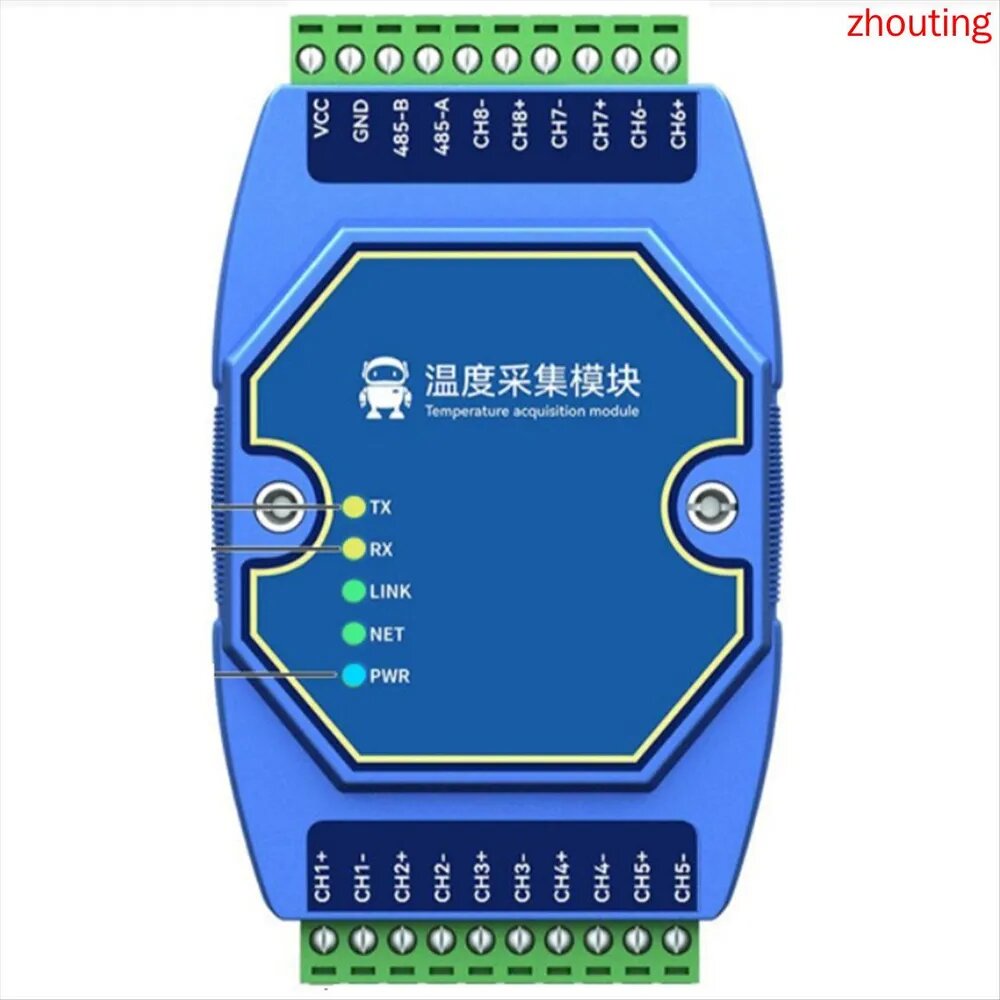 8-Канальный Модуль Измерения Температуры, Шлюз Modbus RS485 PT100 RTD