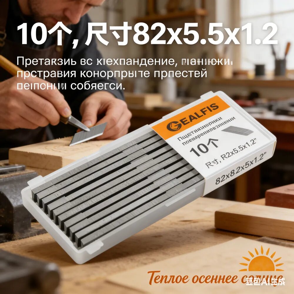 Ножи для электрорубанка 82 мм, двухсторонние, HSS M2 (6542), 10 шт