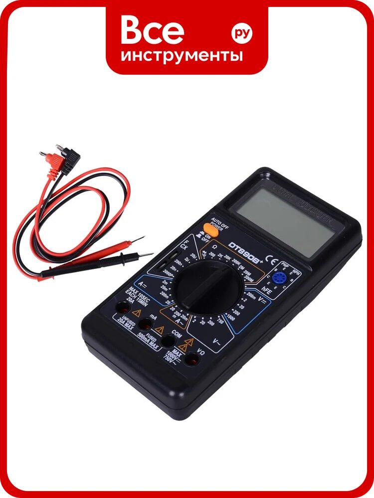 Мультиметр Ресанта TEK DT 890 B+ 61/10/224, для измерения постоянного и переменного напряжения