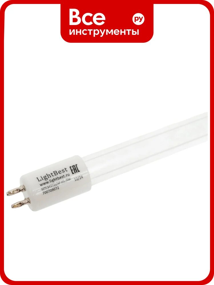 Бактерицидная лампа LightBest GPH 843T5L/4P HO 75W 0,8A, из кварцевого,