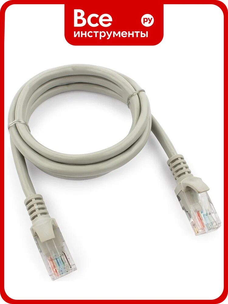 Многожильный патч-корд Cablexpert UTP кат.5e, 1м, литой, серый PP12-1M