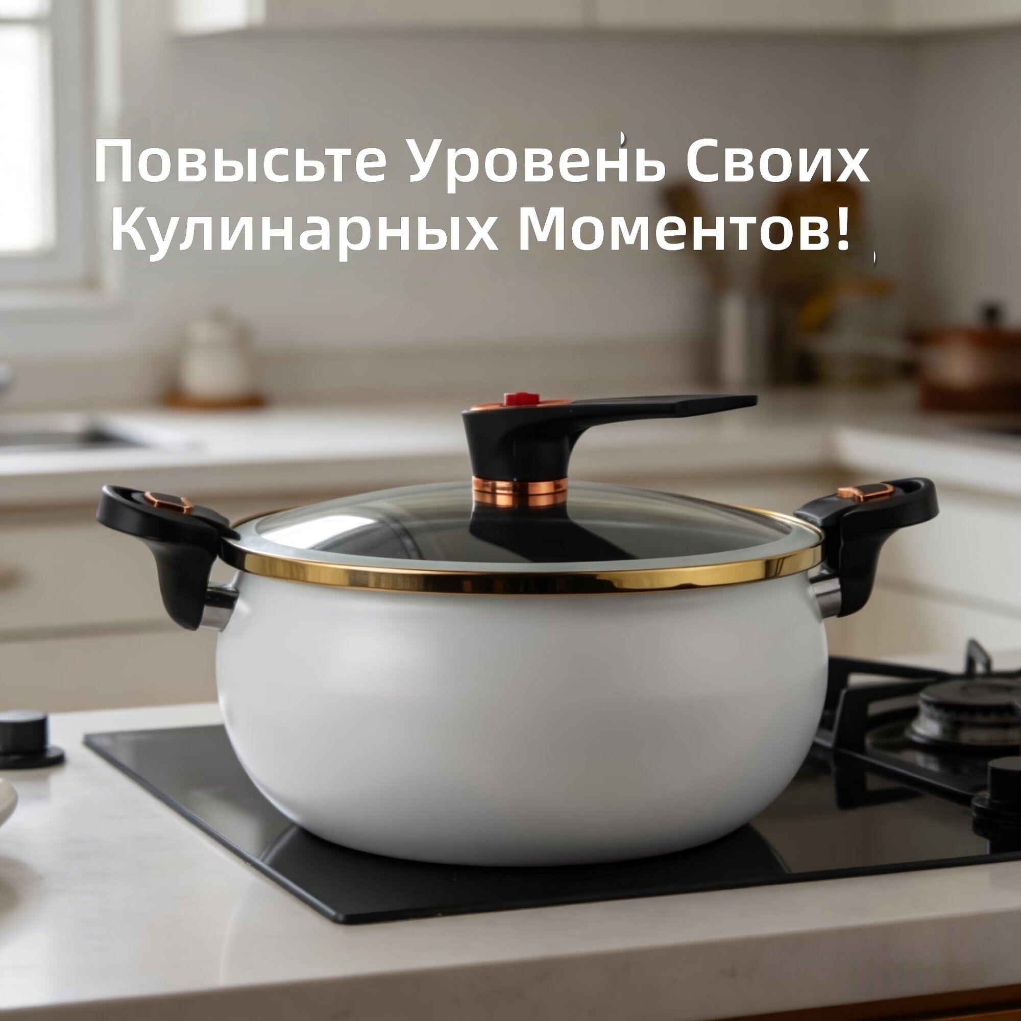 Белый эмалированный суповой горшок, кастрюля для тушения мяса и варки супа, антипригарное покрытие, с двумя ручками, для газовых и индукционных плит