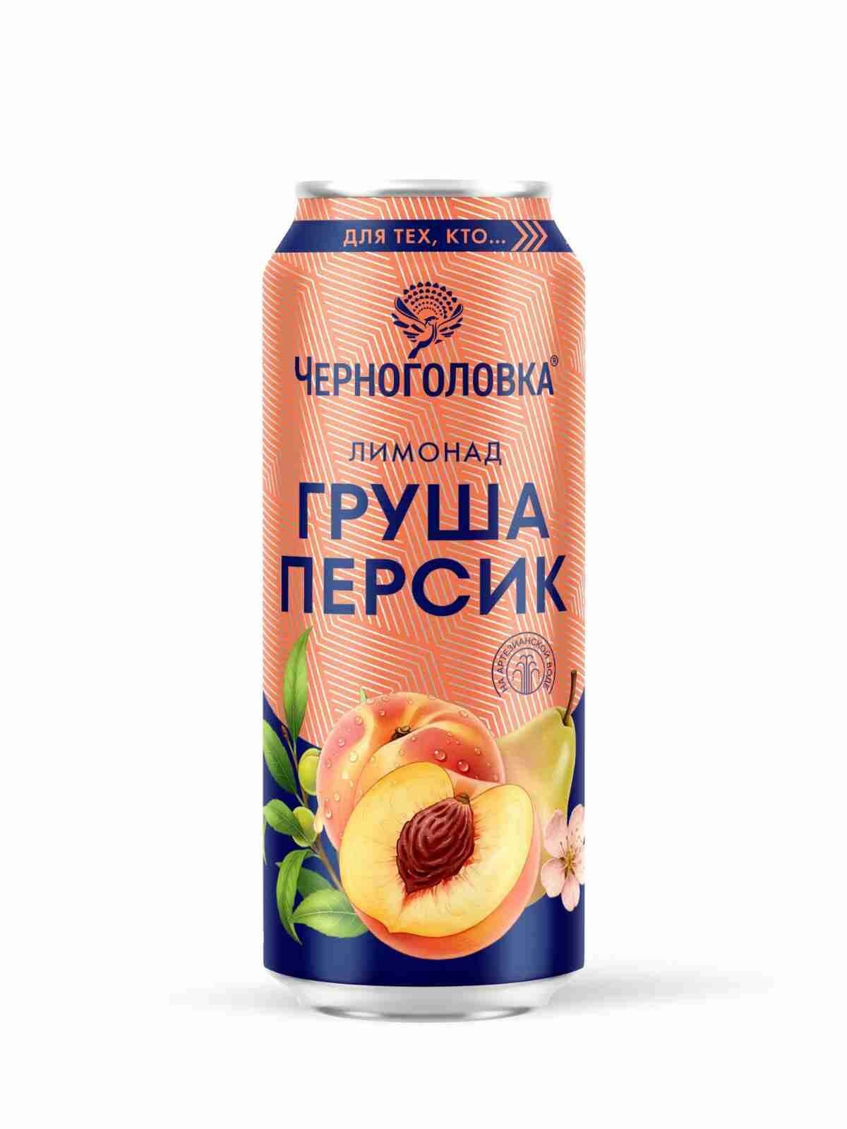 Лимонад Черноголовка Груша-персик-цветы вишни 0,45 л 450 мл груша персик