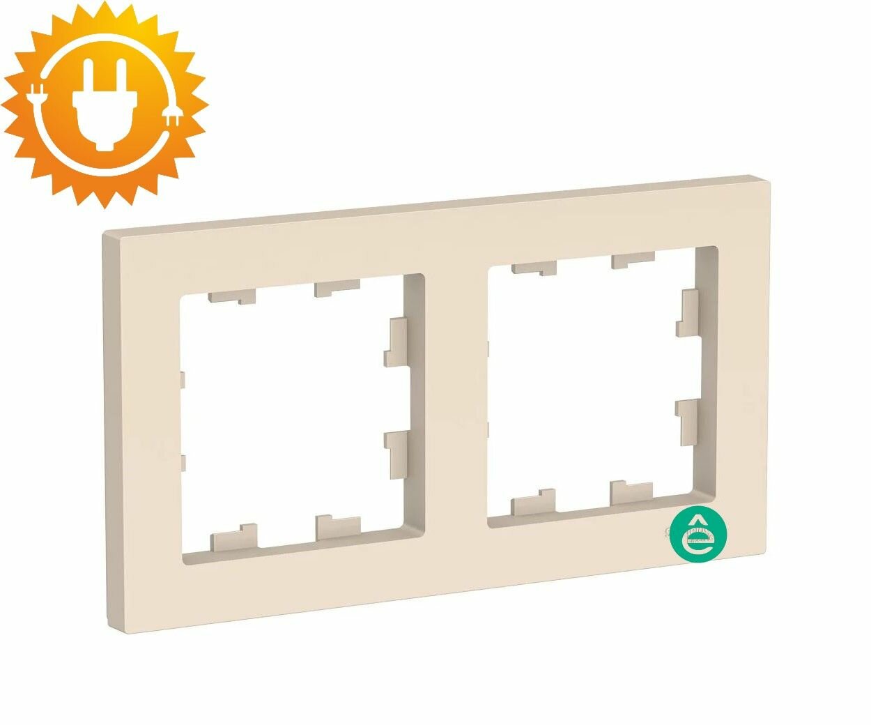 Рамка Systeme Electric "Atlas design" ATN000202, бежевая, 2 поста, IP20