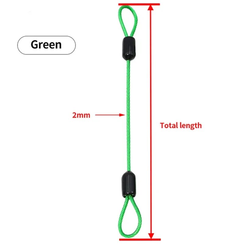 Цветной страховочный трос из нержавейки 2 мм Green X1PCS, 0.4M