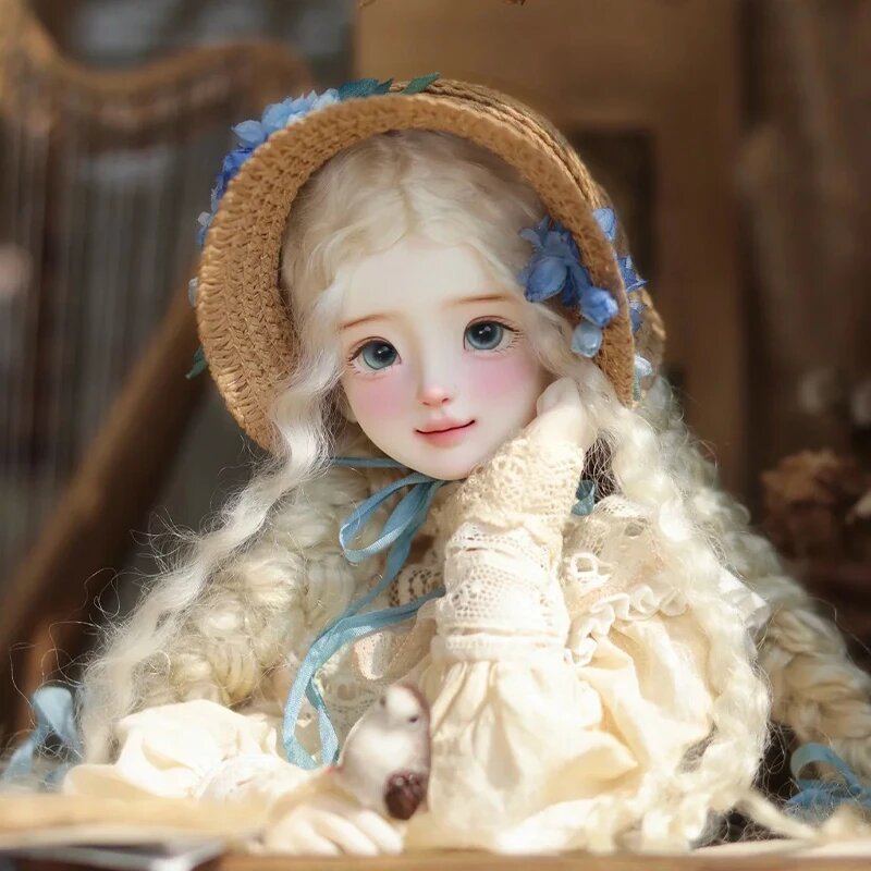 Шарнирная кукла BJD 1/4 резиновая makeup Nude Doll, White Skin