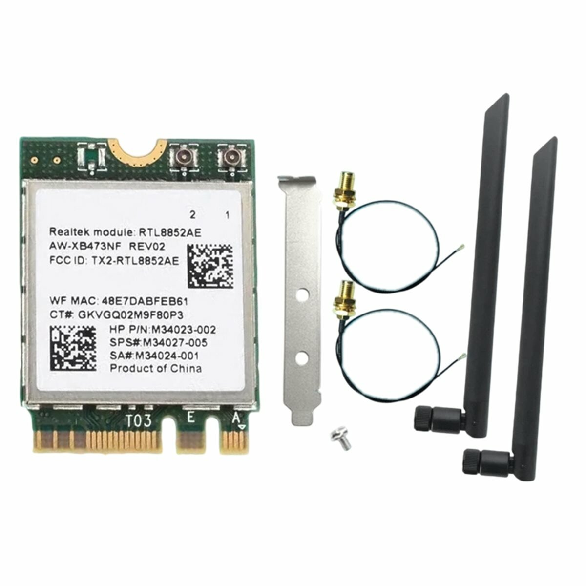 Сетевая Карта RTL8852AE WiFi 6 С Антенной 8 ДБи, 1800 МГц, Для Windows