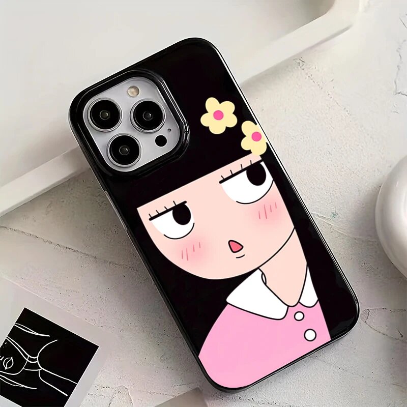 Противоударный мягкий чехол для телефона с милым девичьим узором для iPhone 17 Айфон 13 Про Макс