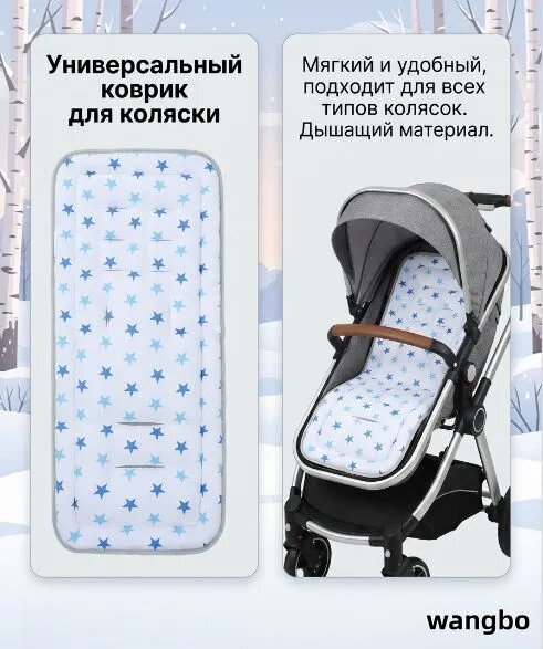 Матрасик в прогулочную коляску вкладыш в автокресло зимний